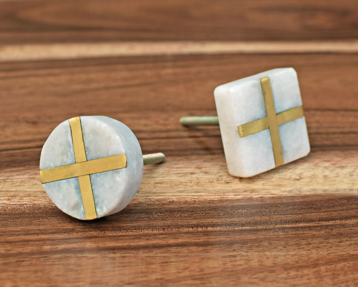 Stone Marble Cabinet Knob Drawer Pull Brass Marble Dresser Wardrobe Knobs and Pulls – Brook And ...