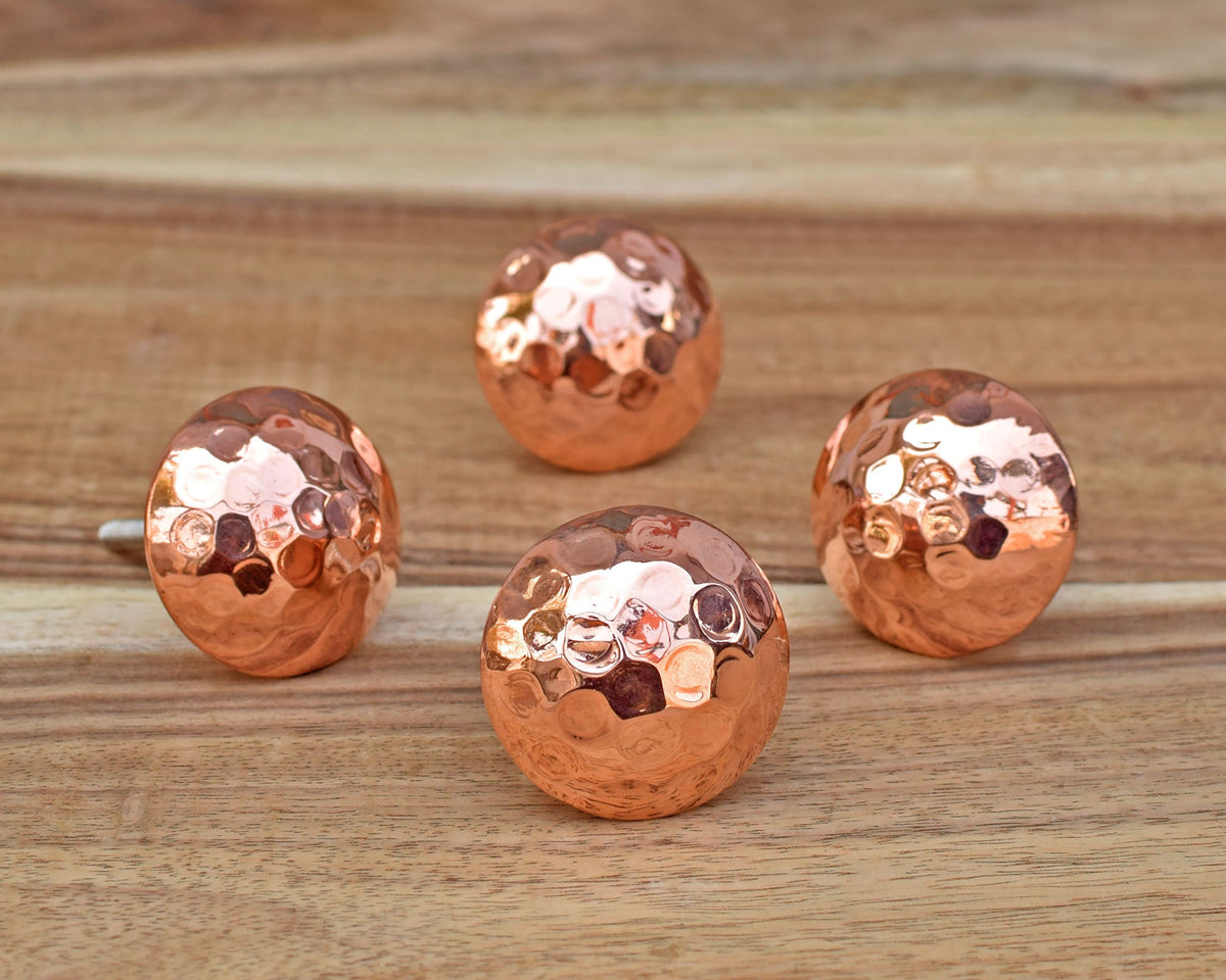 Hammered Copper Dresser Drawer Knob Copper Kitchen Cabinet Pull Handle ...