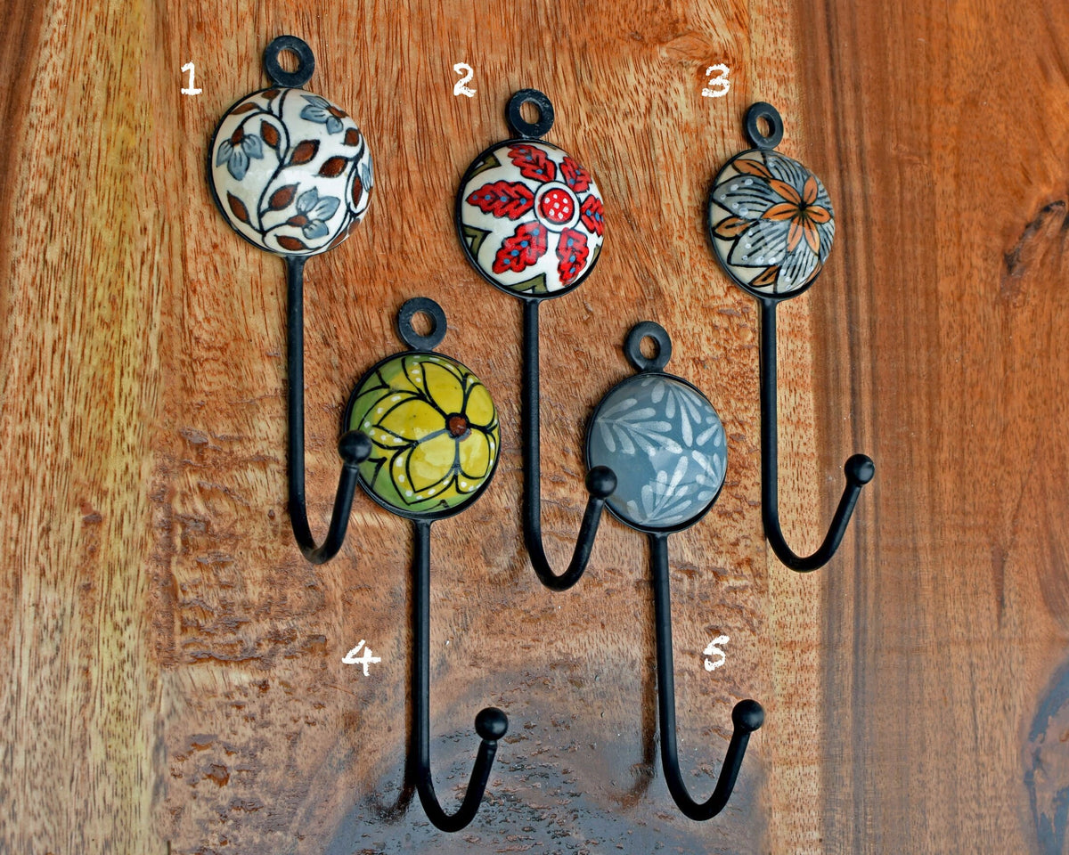 Handmade Colourful Ceramic Coat Hook Towel Hook Decorative Wall Hook C ...